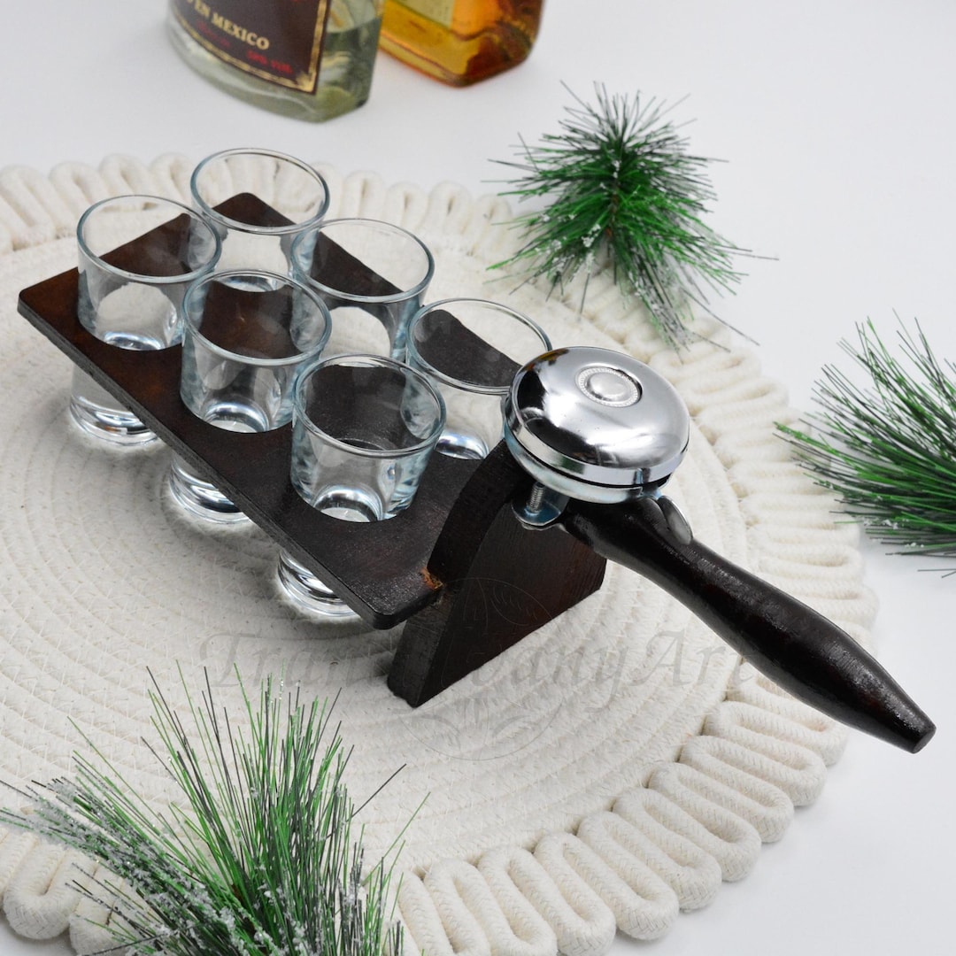 Shot Glasses With Vintage Bell, Unique Funny Shot Glass Set With Stand ...