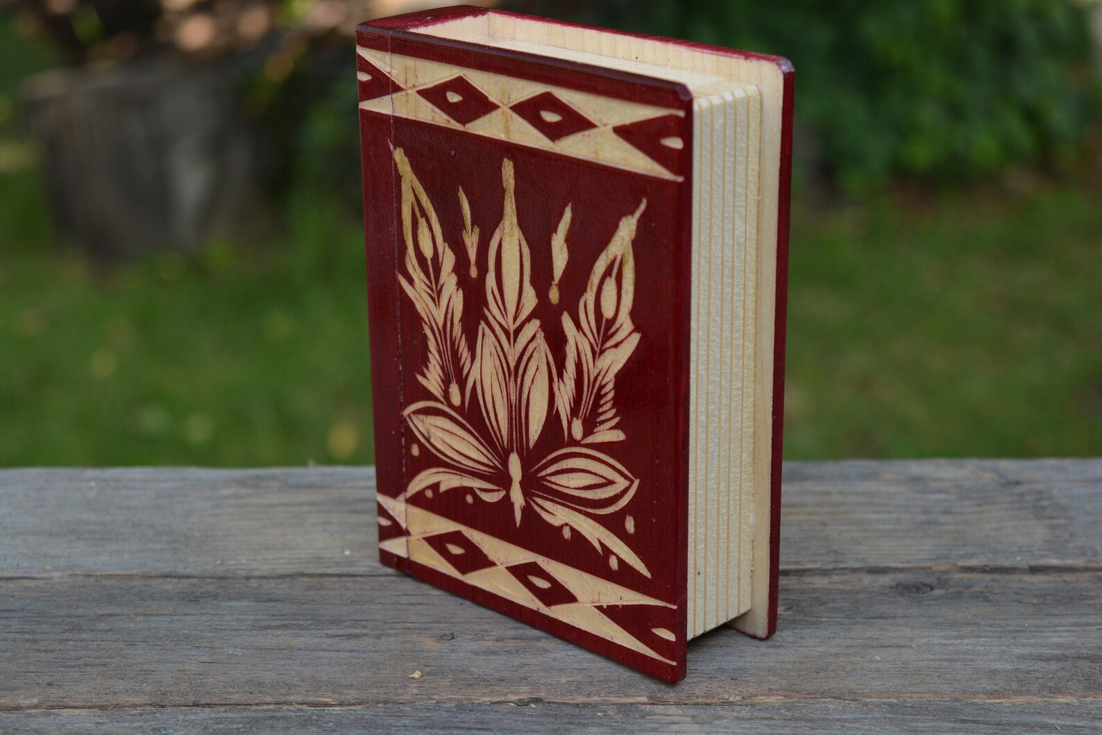Decorative BOOK BOX Wooden Box Carved Secret Puzzle Hidden - Etsy