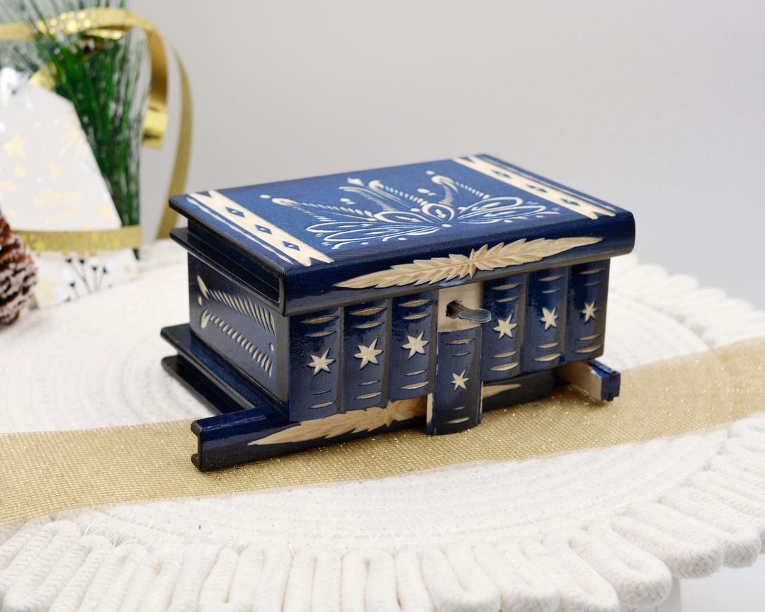 Carved Wooden Box | Secret Compartment Gift Box | Christmas Gift for ...
