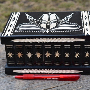 Wooden PUZZLE BOX, Black Wooden Box, Trick Box, Secret Stash Box ...