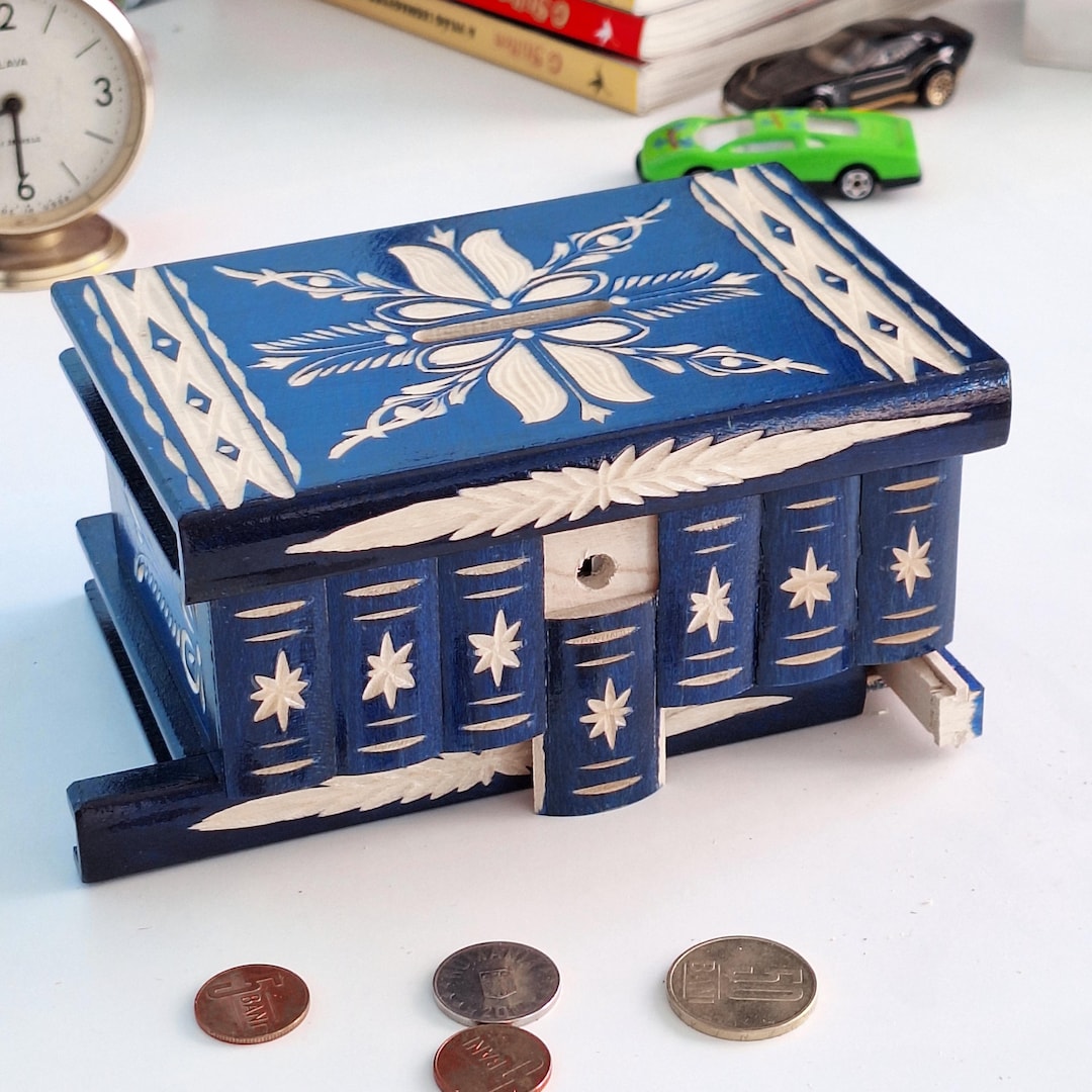 Money Puzzle Box, Wooden Money Box, Handmade Personalized Carved Secret ...
