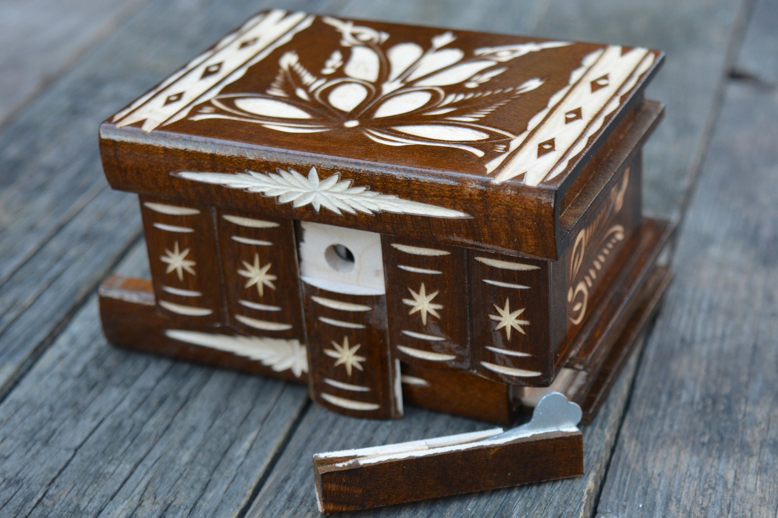 Wood Puzzle Box Secret Box Ring Mystery Lock Secret - Etsy