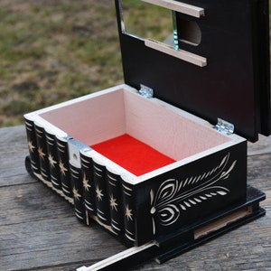 Wooden PUZZLE BOX, Black Wooden Box, Trick Box, Secret Stash Box ...