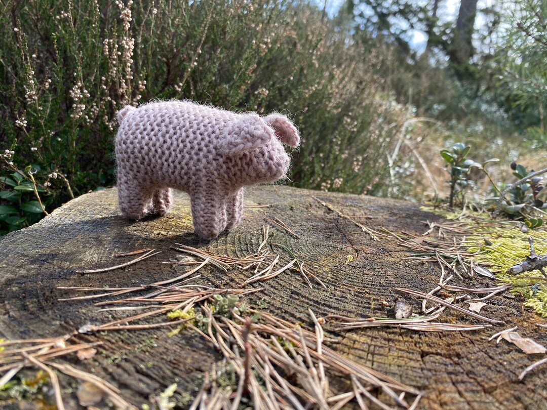 Handmade Knitted Wool Pig Toy: Waldorf Inspired Farm Animal - Etsy
