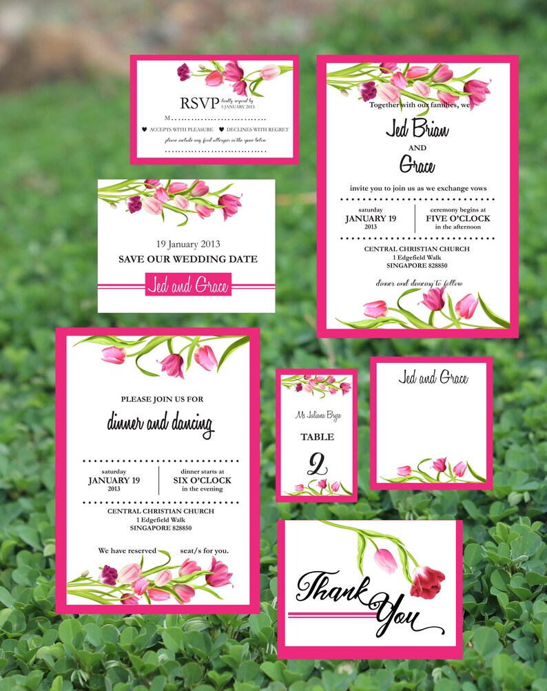 DIY Printable Wedding Invitation Set 4 - Etsy