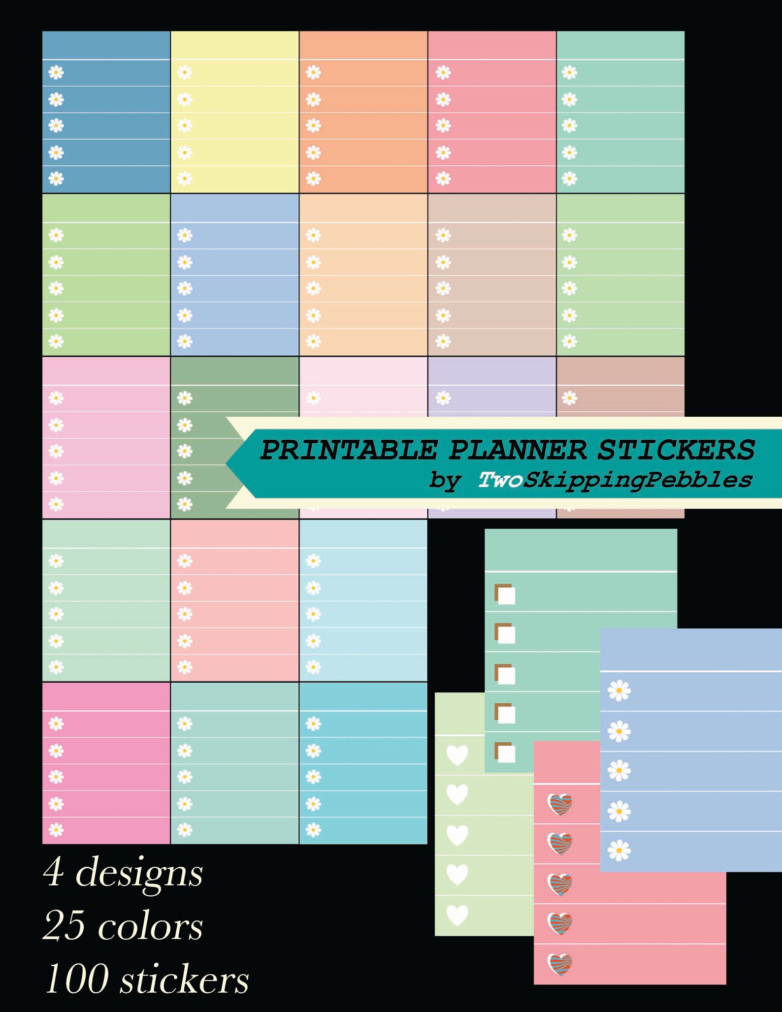 Checklist Full Boxes printable. Set of 100. Perfect for ECLP, Inkwell ...