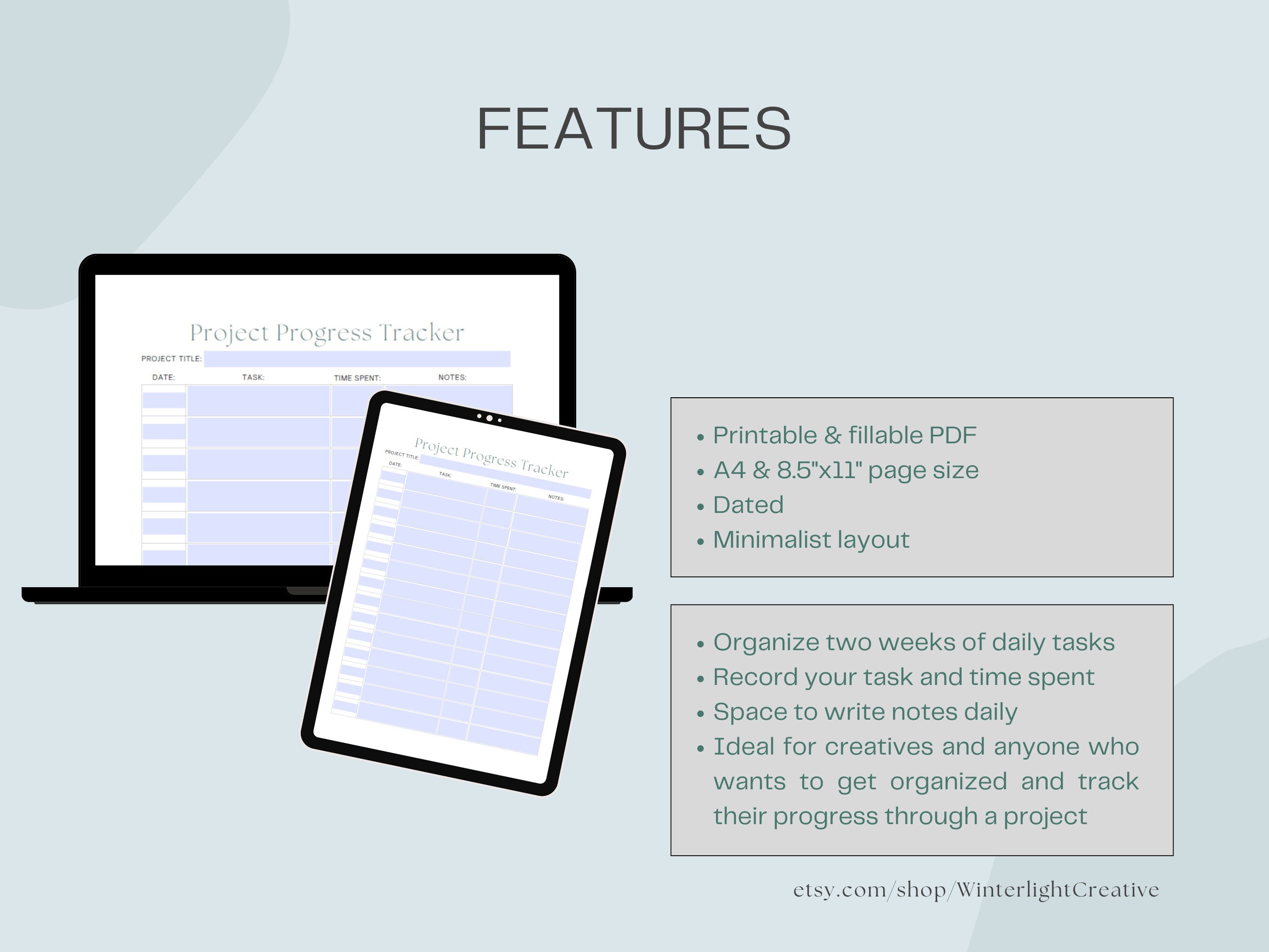 Project Progress Tracker Printable Printable & Fillable PDF Tracker ...