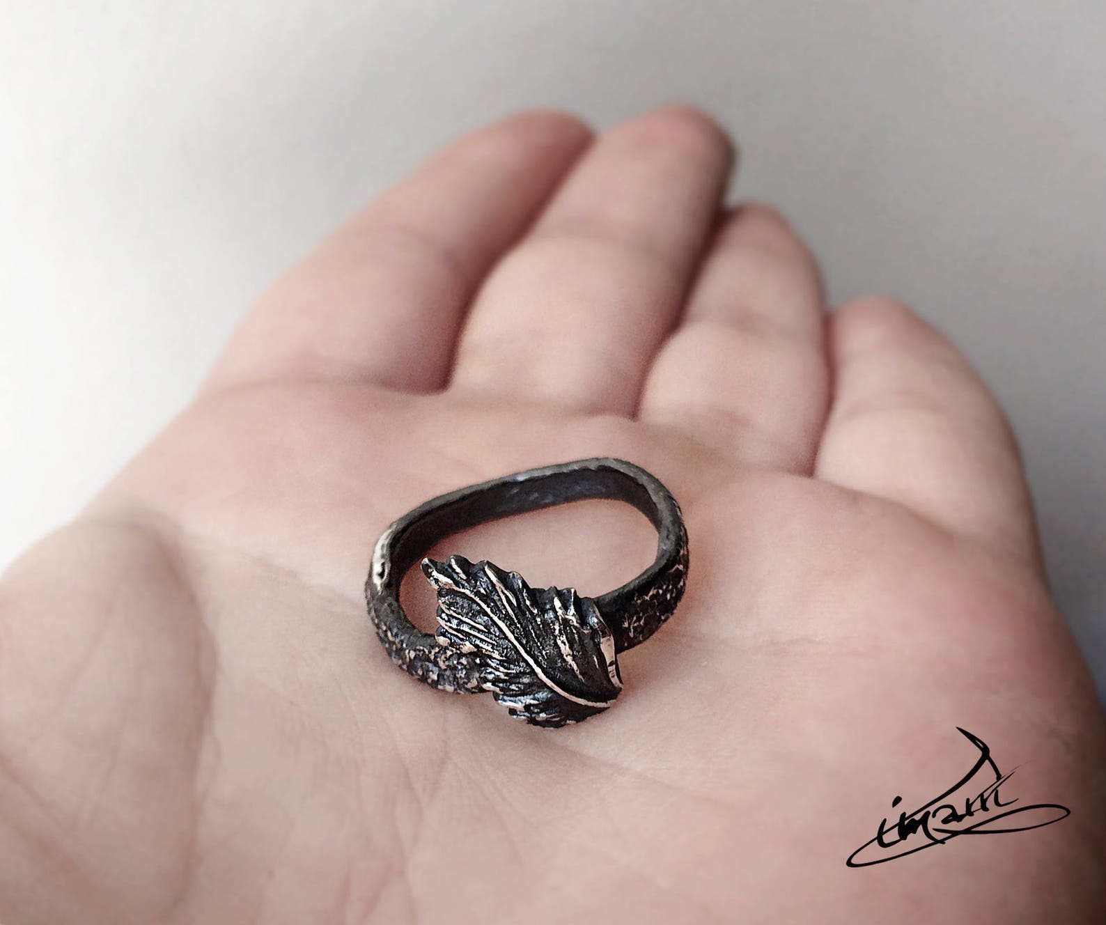 Elvish Leaf Ring / Nature Inspired Botanical Elven Promise Ring ...