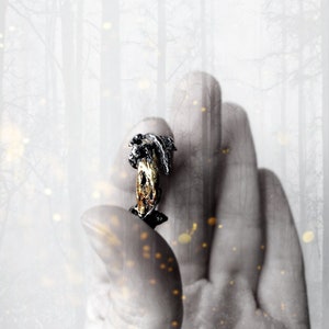 Fairy Branches Ring - Handmade Silver and Gold Fantasy Elven Style Ring ...