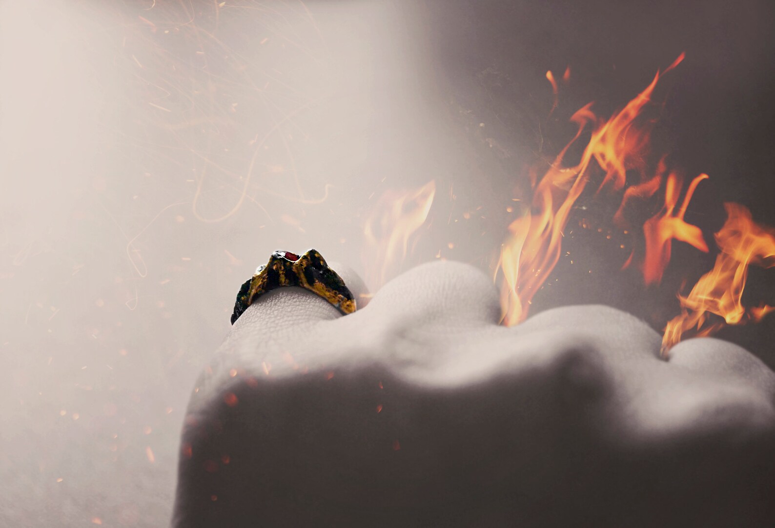 Volcano Red Sapphire Ring / Fire Ring, Fantasy Ring, Elvish Ring ...