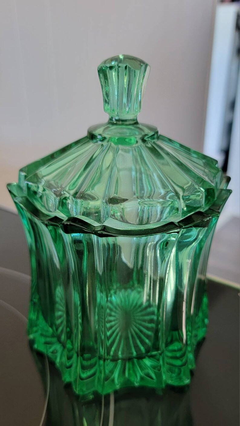 Fenton Vulcan Covered Candy Dish in Sea Mist Green - Etsy