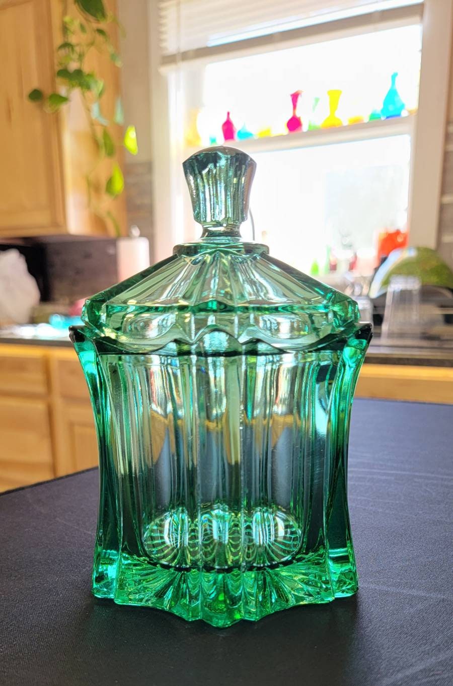 Fenton Vulcan Covered Candy Dish in Sea Mist Green - Etsy