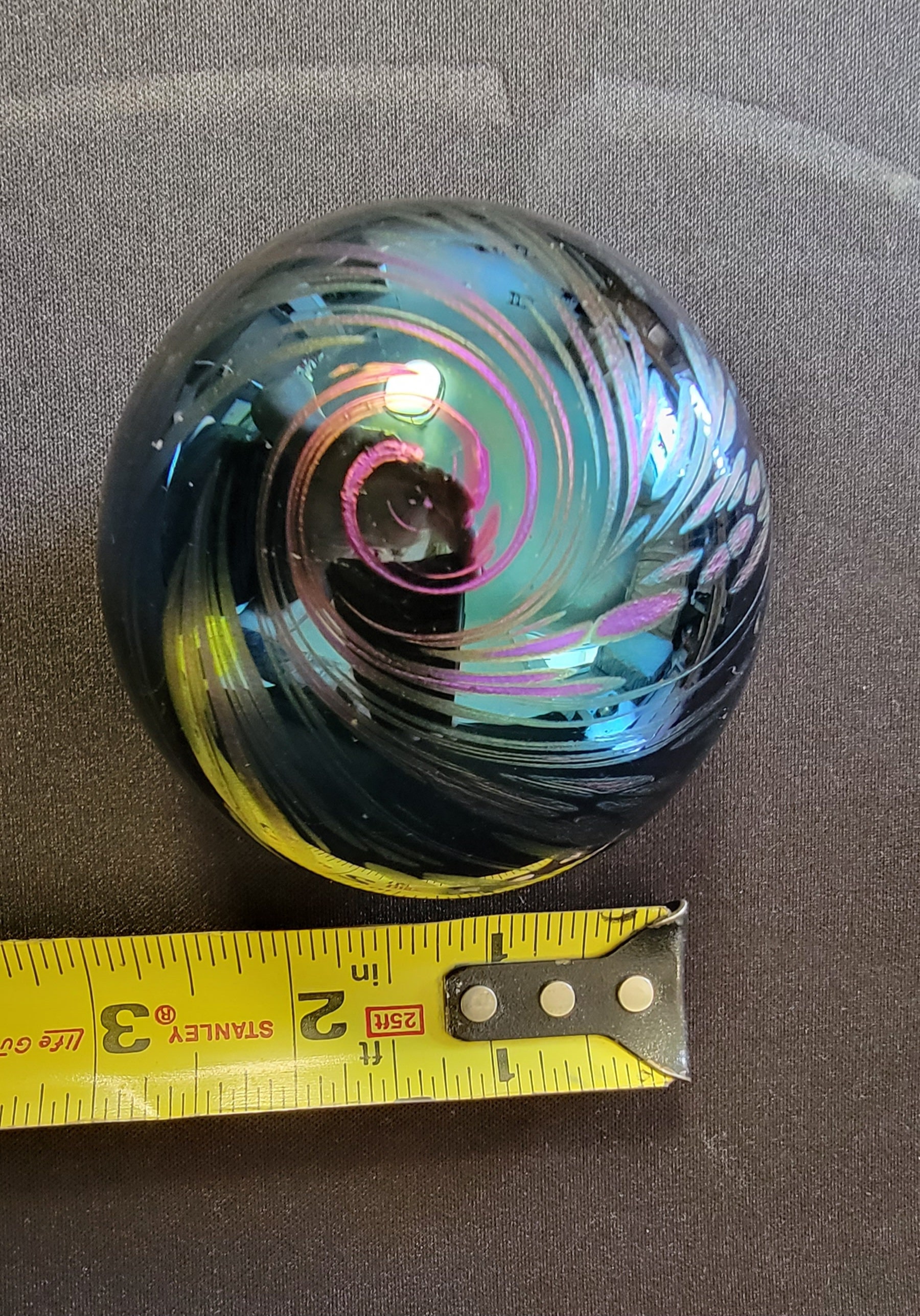 Iridescent Swirl Art Glass Paperweight by Kent Fiske - Etsy