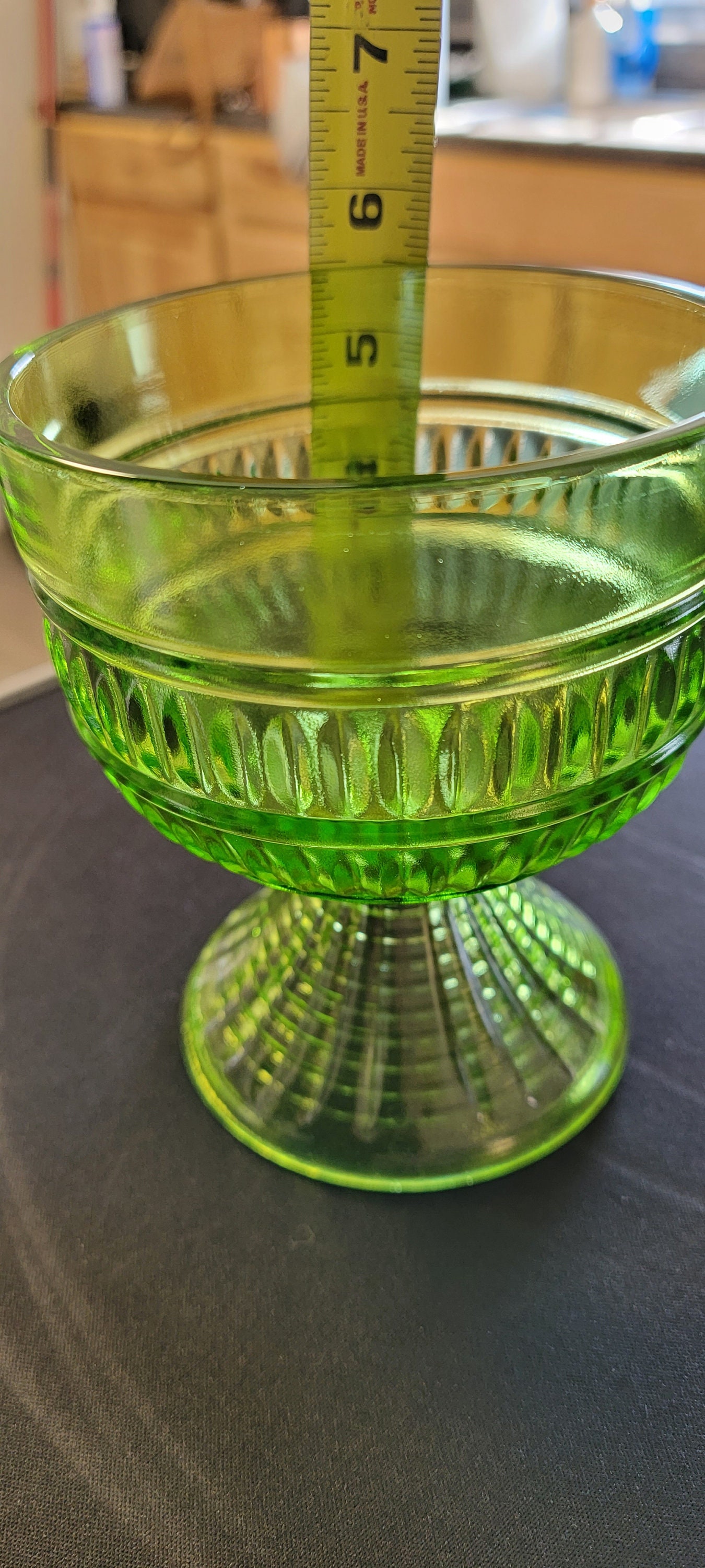 Vintage Green Glass Compote Candy Dish - Etsy
