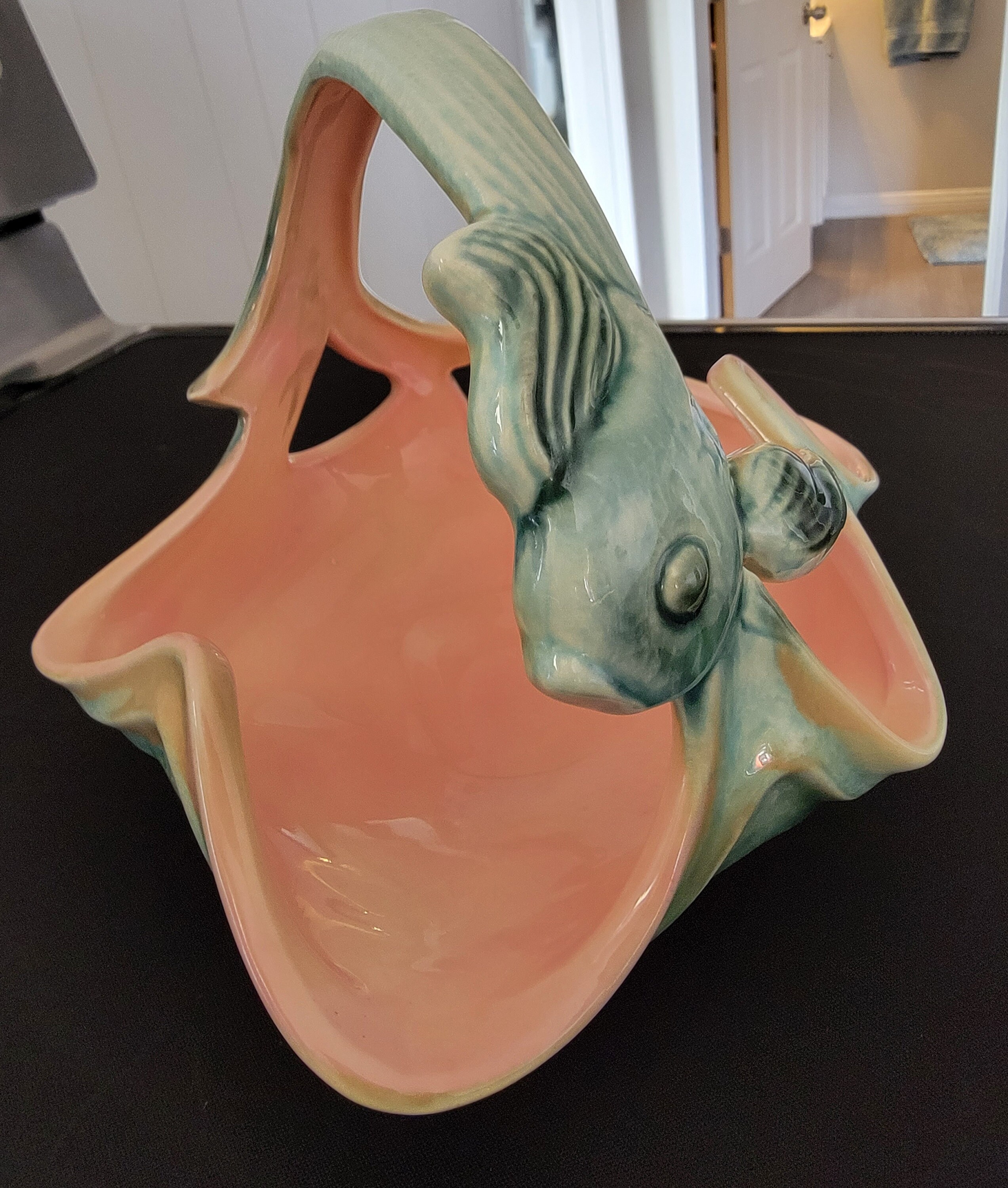 Hull Pottery Ebb Tide Bowl Fantail Fish Conch Shell Basket - Etsy