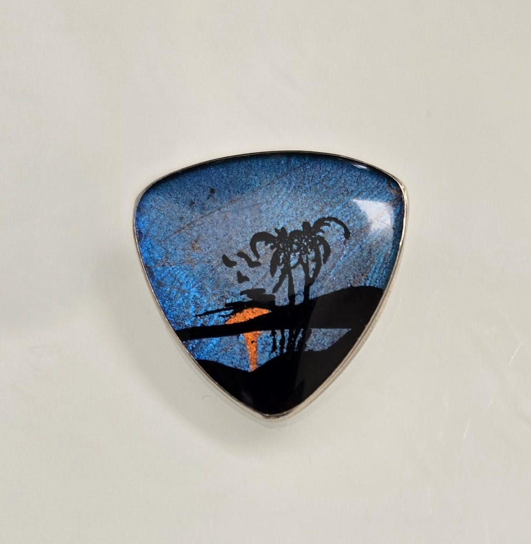Vintage 60s Blue Morpho Butterfly Wing Pin - Etsy