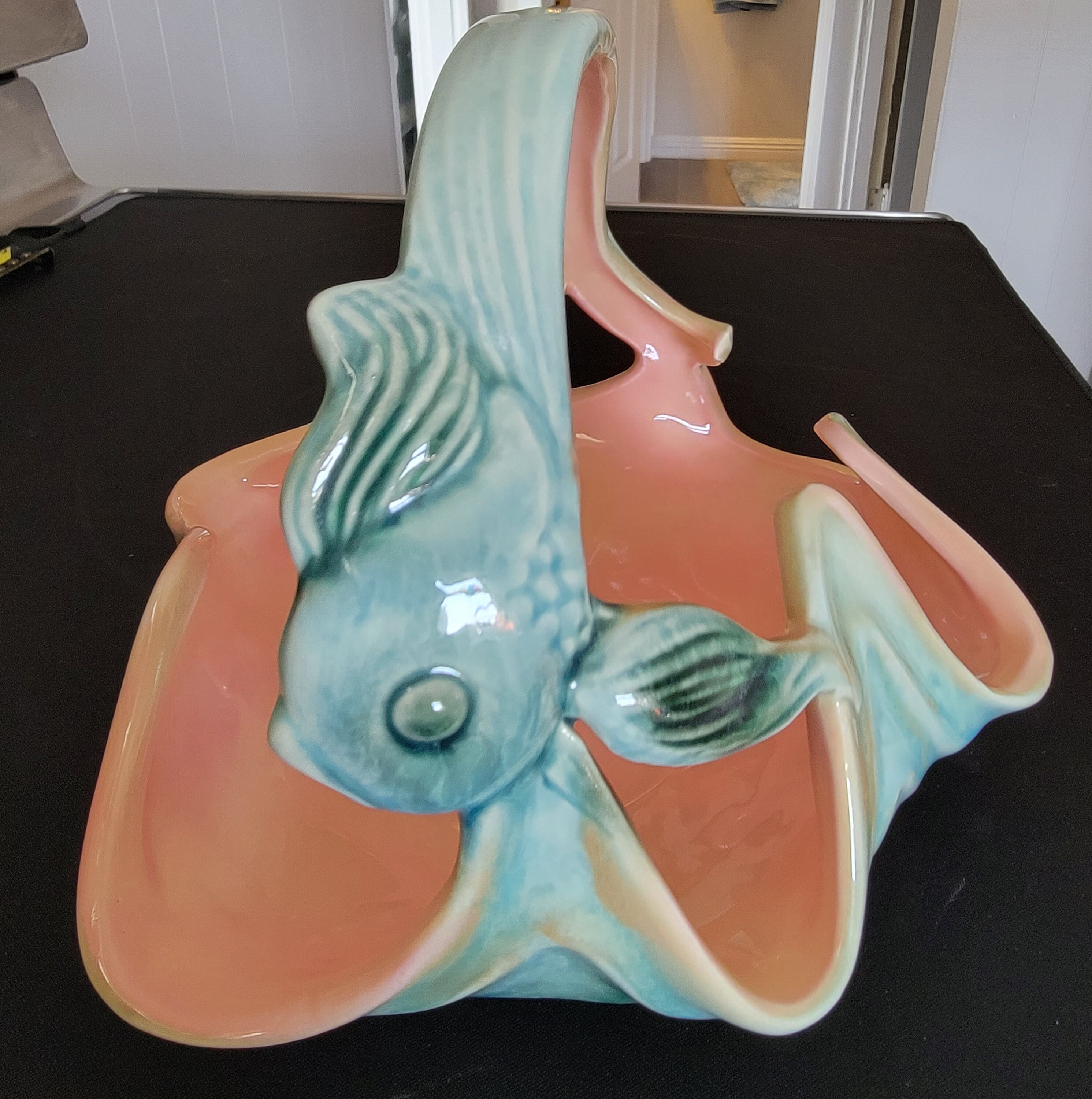 Hull Pottery Ebb Tide Bowl Fantail Fish Conch Shell Basket - Etsy