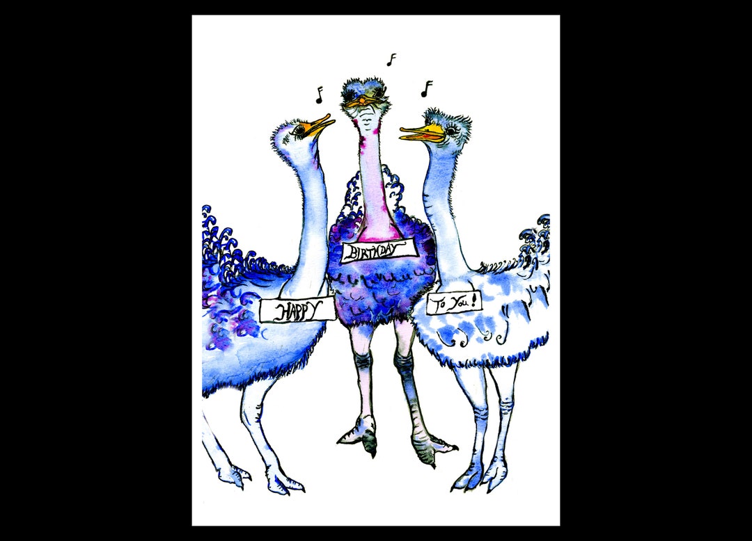 Happy Birthday Ostriches - Etsy