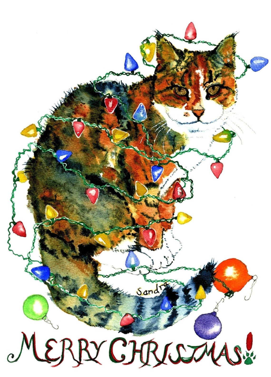 Merry Christmas Cat - Etsy