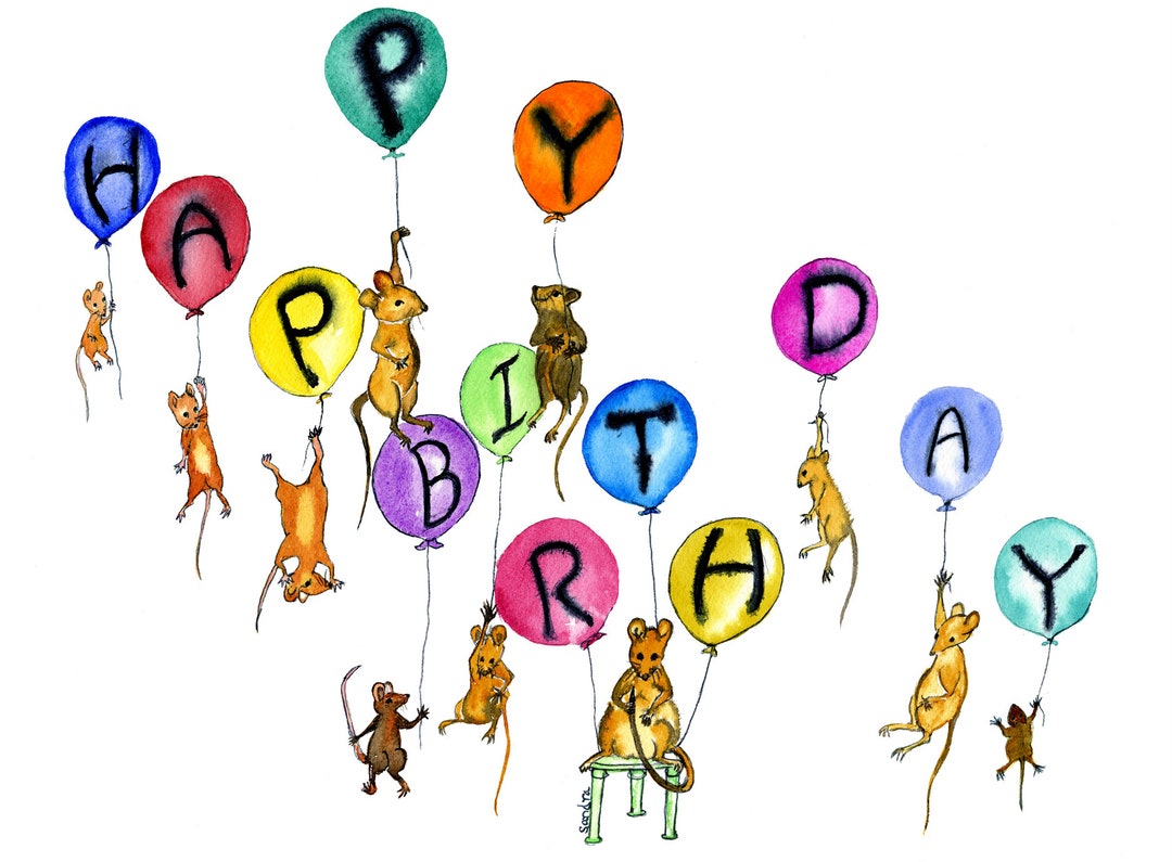 Happy Birthday Mice - Etsy