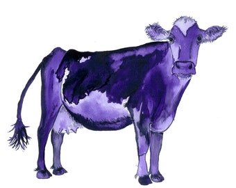 Purple Cow Print - Etsy