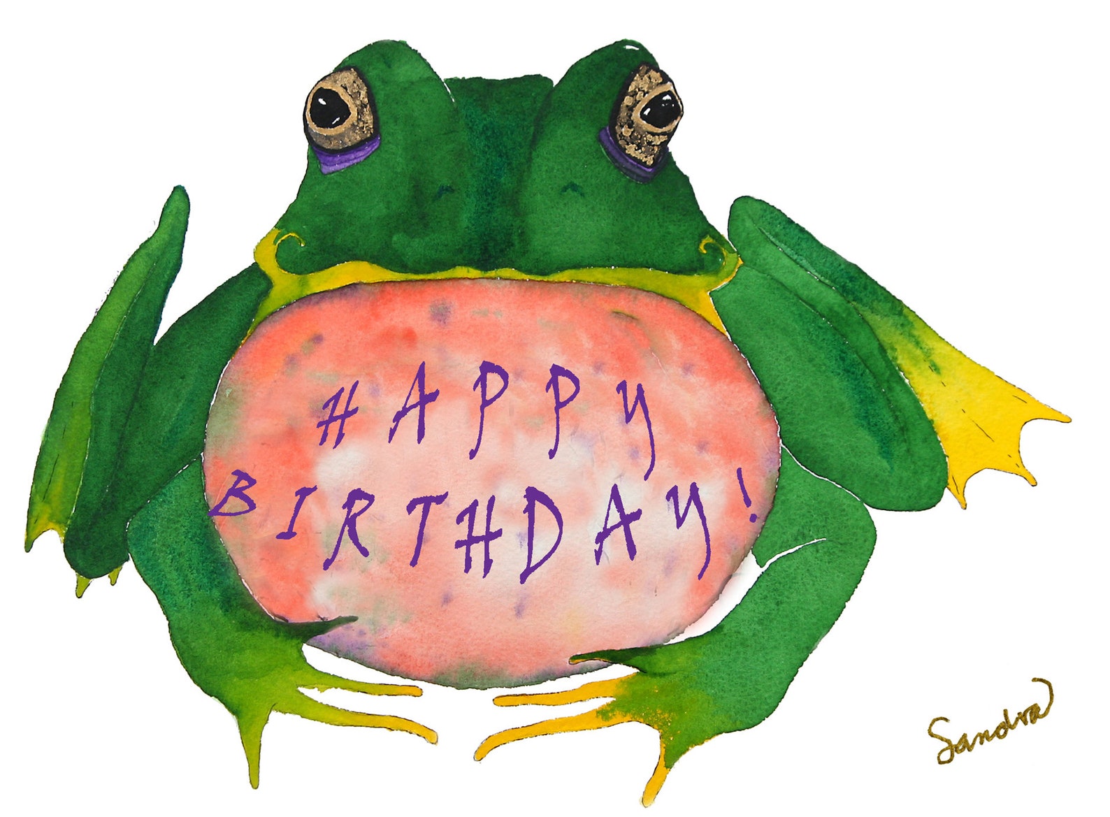 Happy Birthday Frog - Etsy