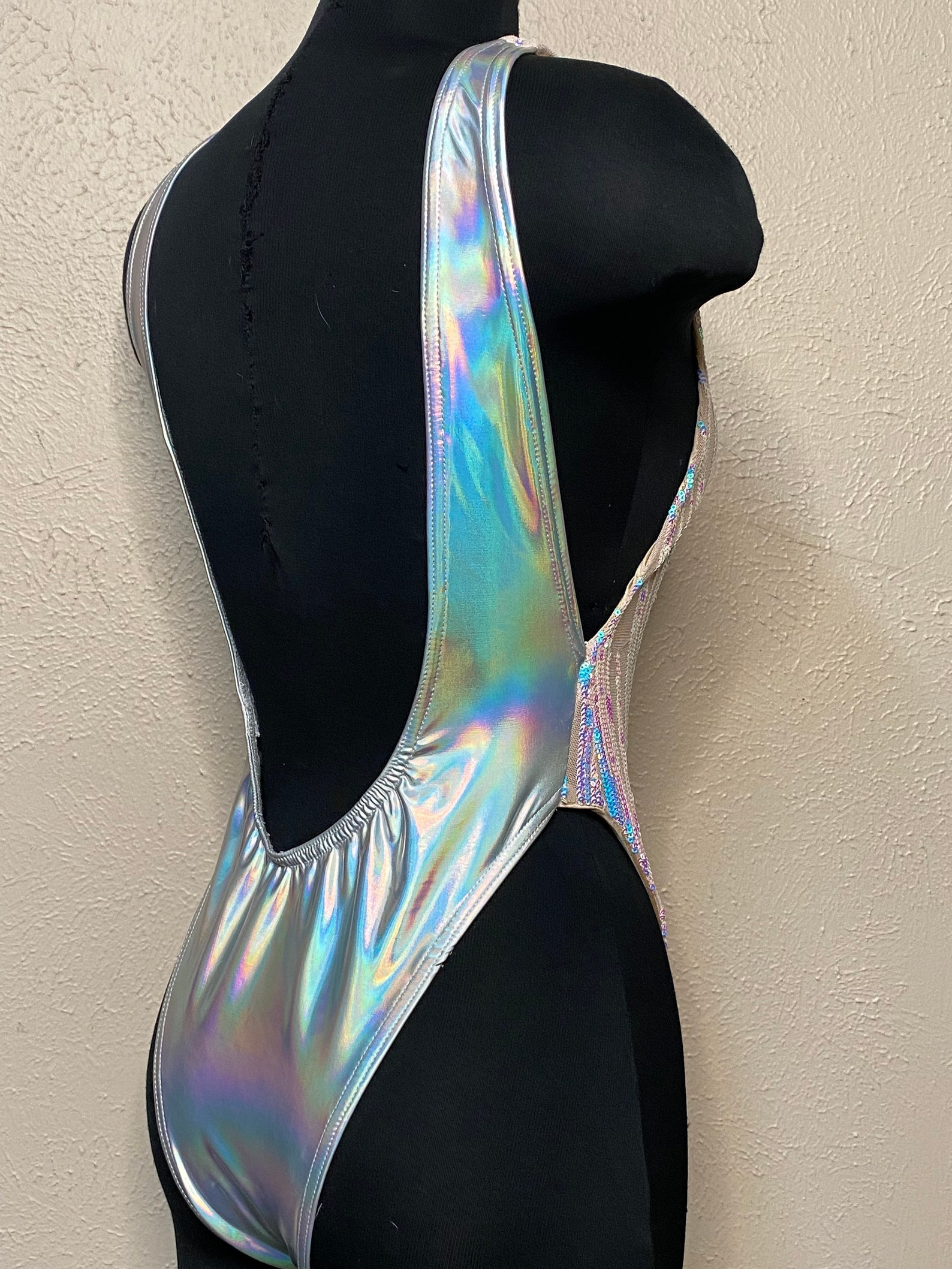 Holographic Swimsuit, Iridescent Sequins Swimsuit, Reflective Swimsuit ...