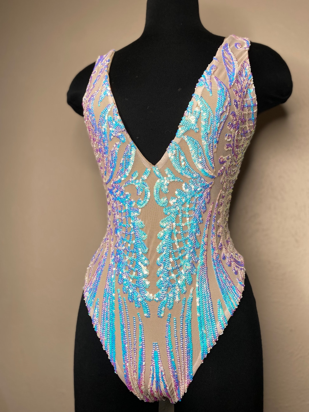Holo Sequins Swimsuit, Rave Outfit, Rave Bodysuit - Etsy