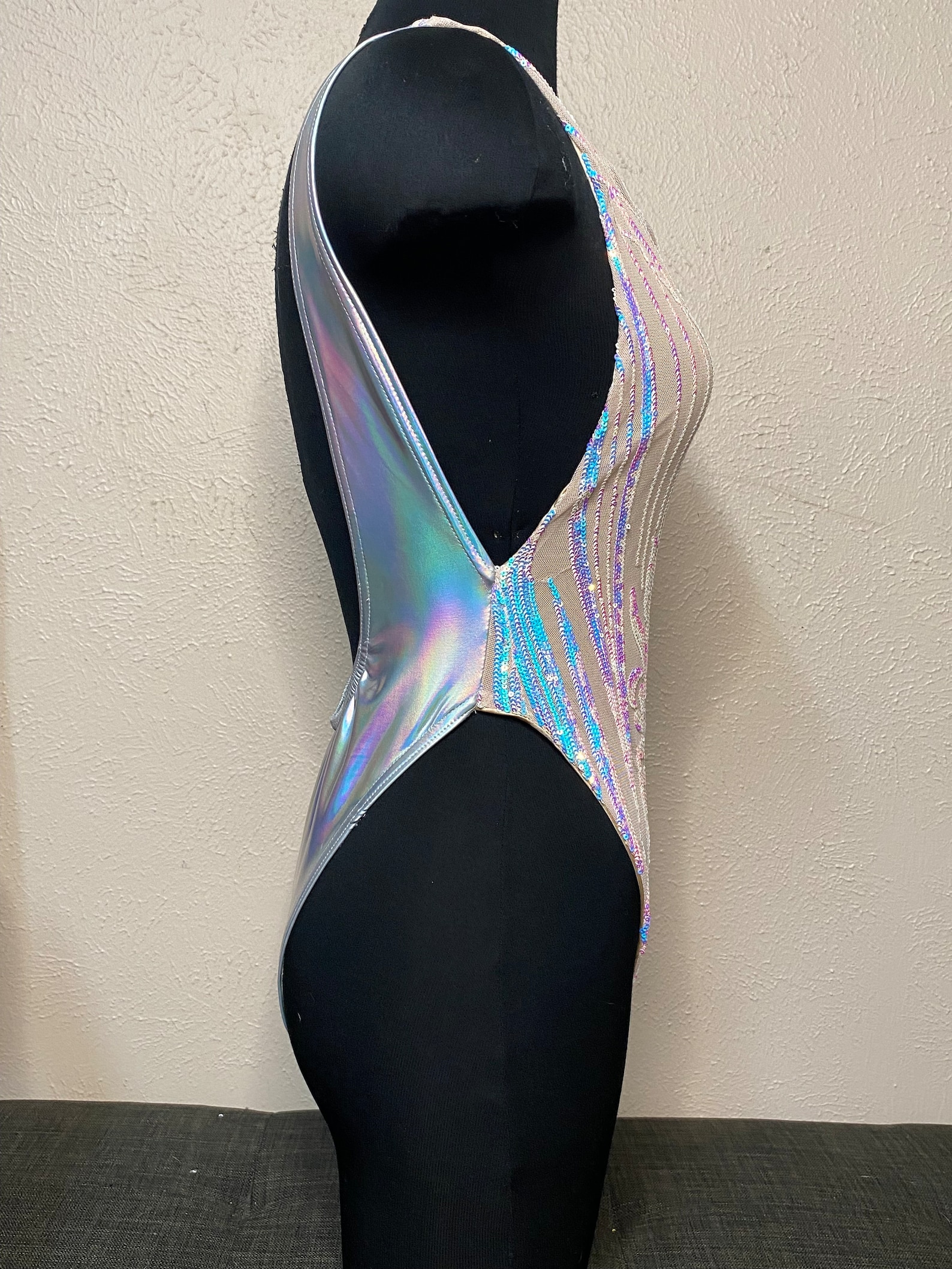 Holographic Swimsuit, Iridescent Sequins Swimsuit, Reflective Swimsuit ...