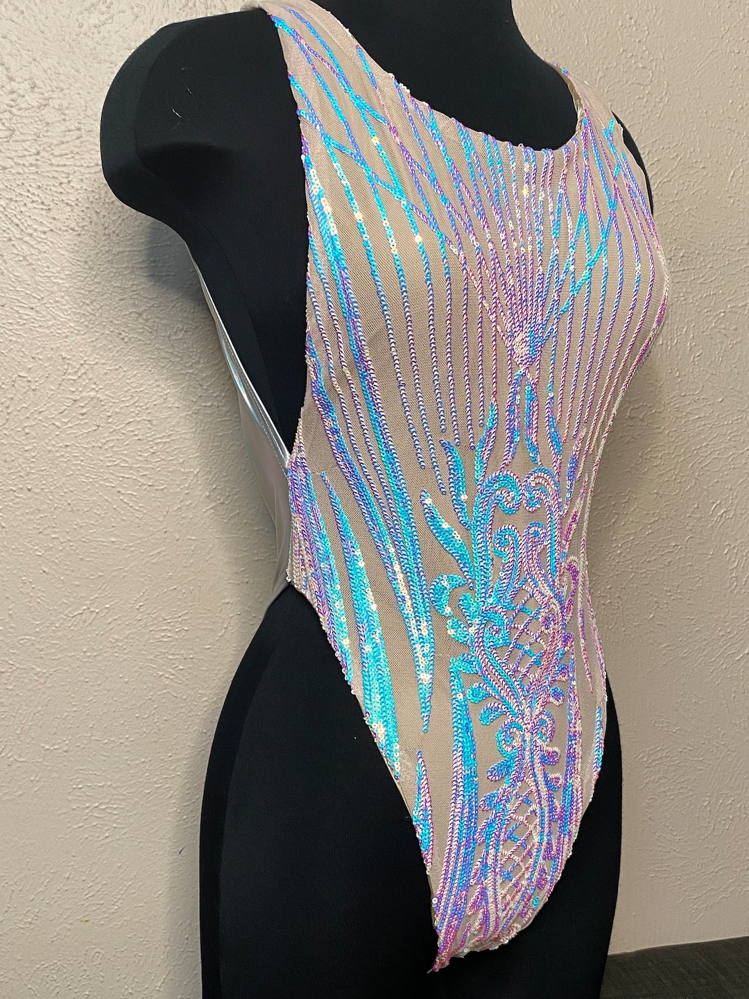 Holographic Swimsuit, Iridescent Sequins Swimsuit, Reflective Swimsuit ...