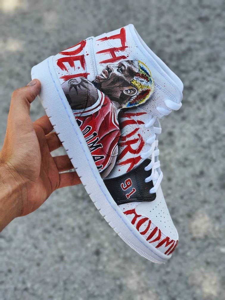 Dennis Rodman/ Custom Nike Shoes/ Custom Shoes/ Handpainted / Air ...