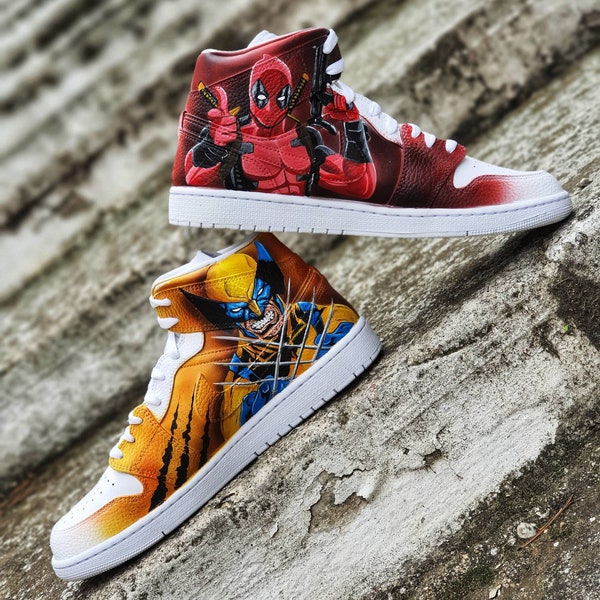 Wolverine and Deadpool Shoes - Etsy UK
