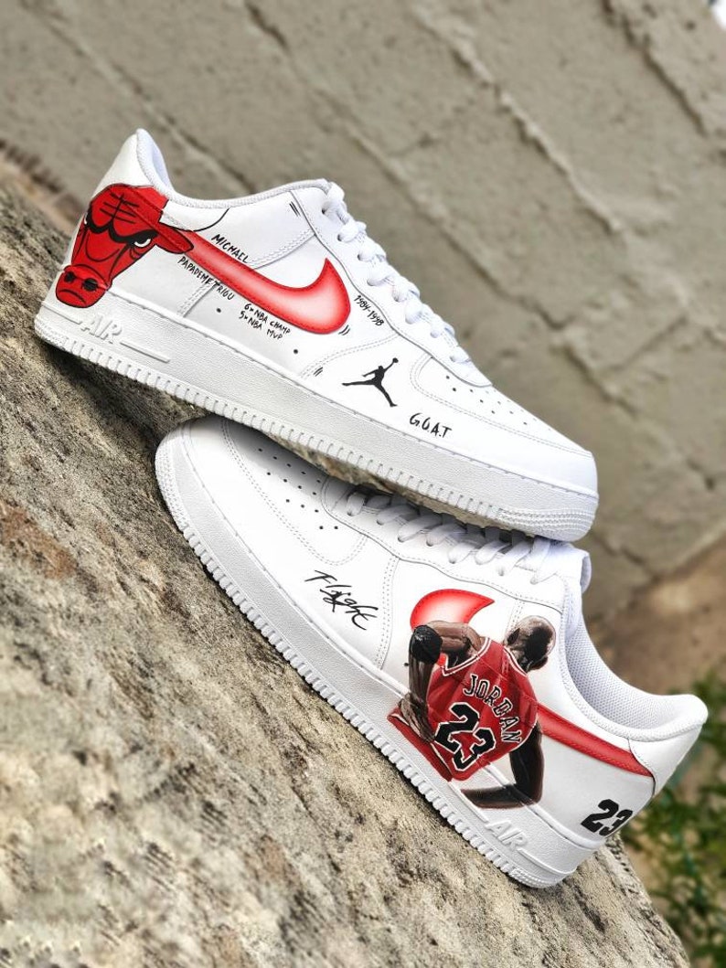 Michael Jordan/ Custom Shoes/ Nike AF1 Sneakers/chicago Bulls/ Jordan ...