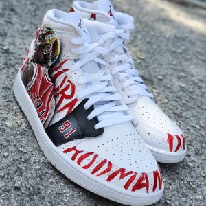 Dennis Rodman/ Custom Nike Shoes/ Custom Shoes/ Handpainted / Air ...