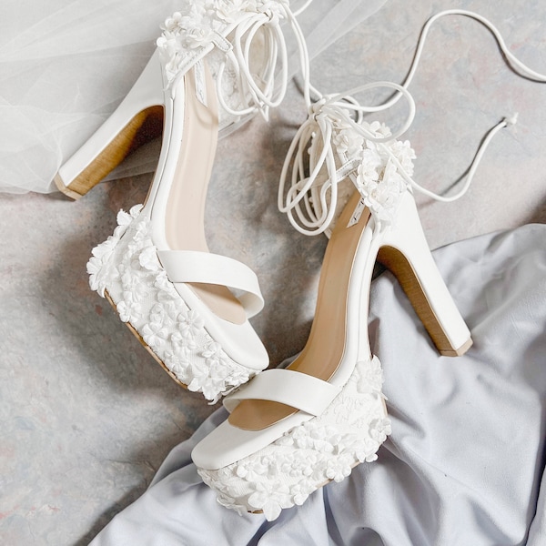 Ivory Platform Wedding Heels - Etsy