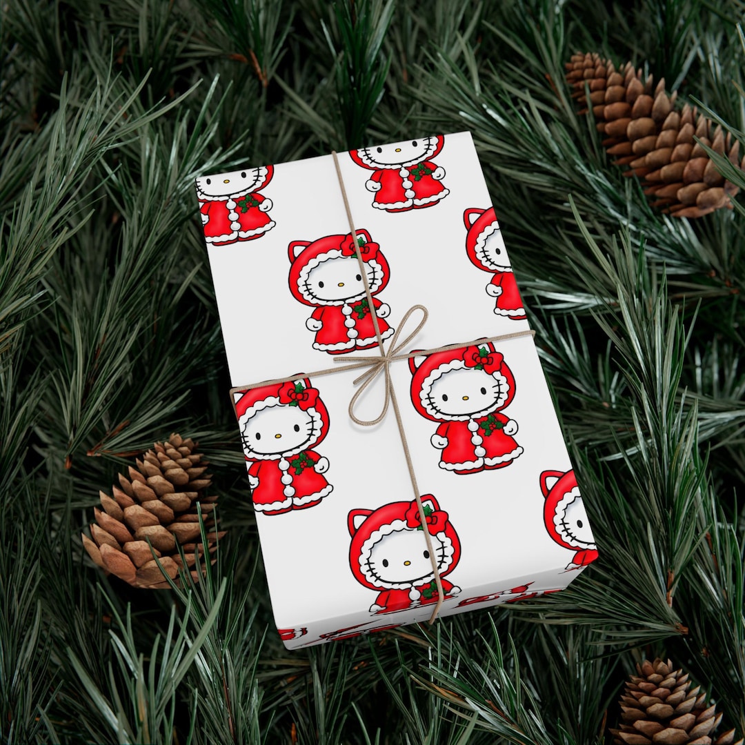 Hello Kitty Christmas Wrapping Paper Adorable Holiday Gift Wrap With ...