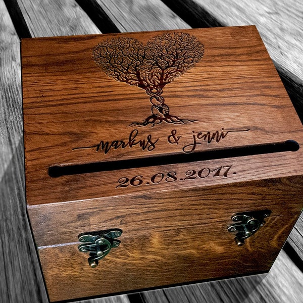 Wooden Card Box Family Tree - Etsy