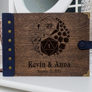 Dungeon Master Wedding Guest Book, Rustic Oak & Leather Dnd Album - Etsy