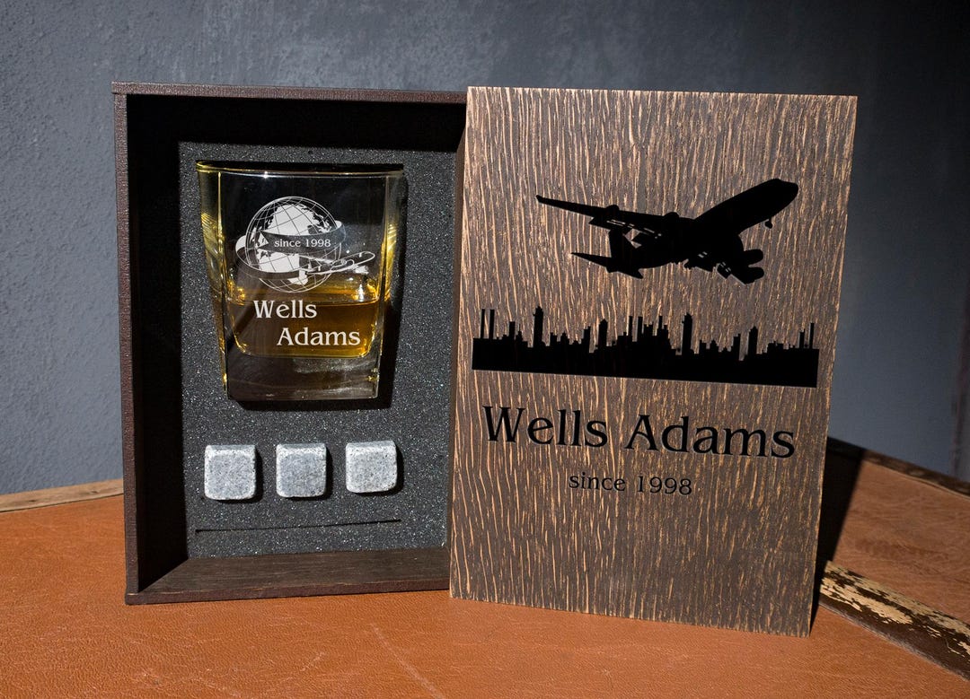Personalized Pilot Christmas Gift Whiskey Gift Set Gift for the Aviator ...