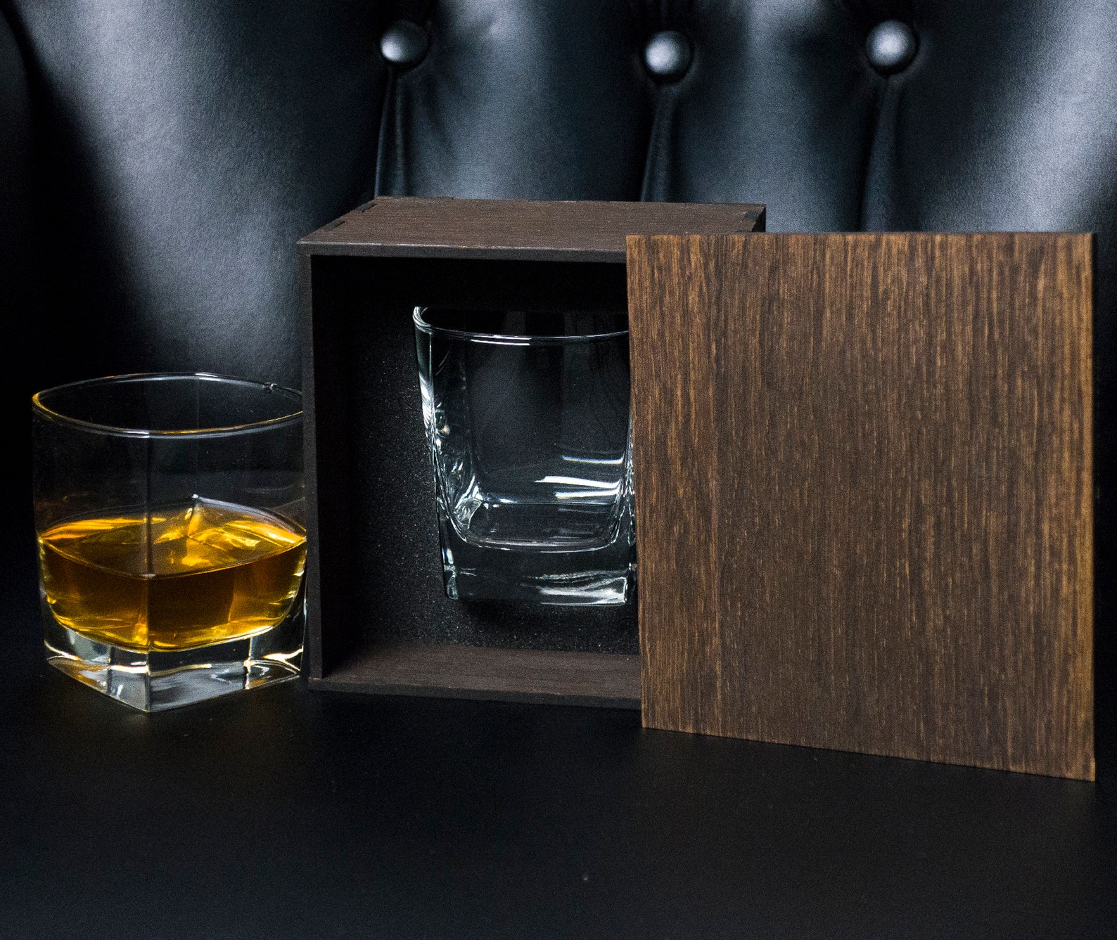 Personalized whiskey gift set 123/1 Coaster and glass and | Etsy