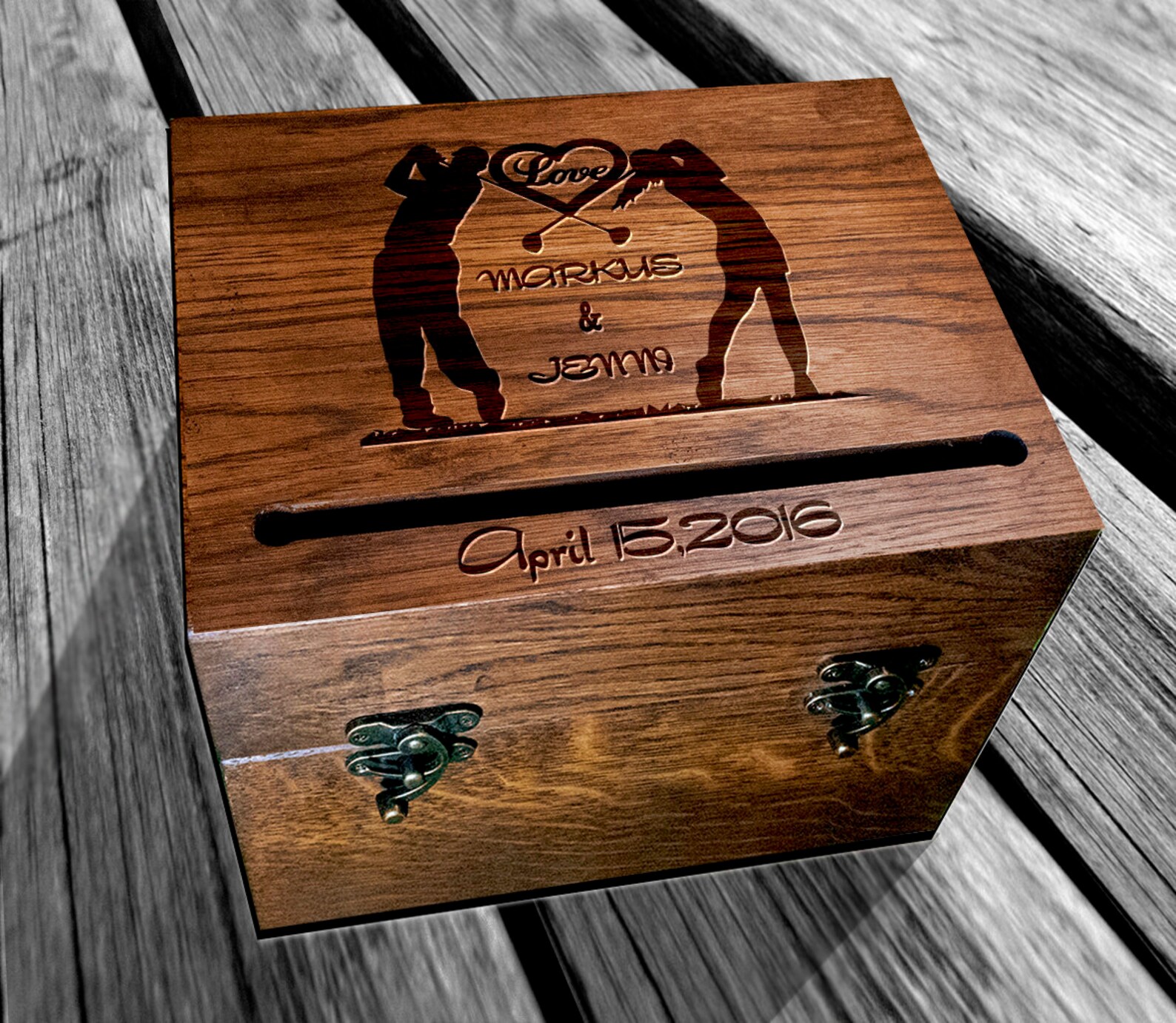 Golf Wedding Card Box 441.1 Card Holder Rustic Wedding / - Etsy
