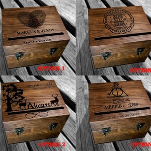 Personalized Card Box 430.1 Custom Card Box / Wooden Card Box / Wedding ...