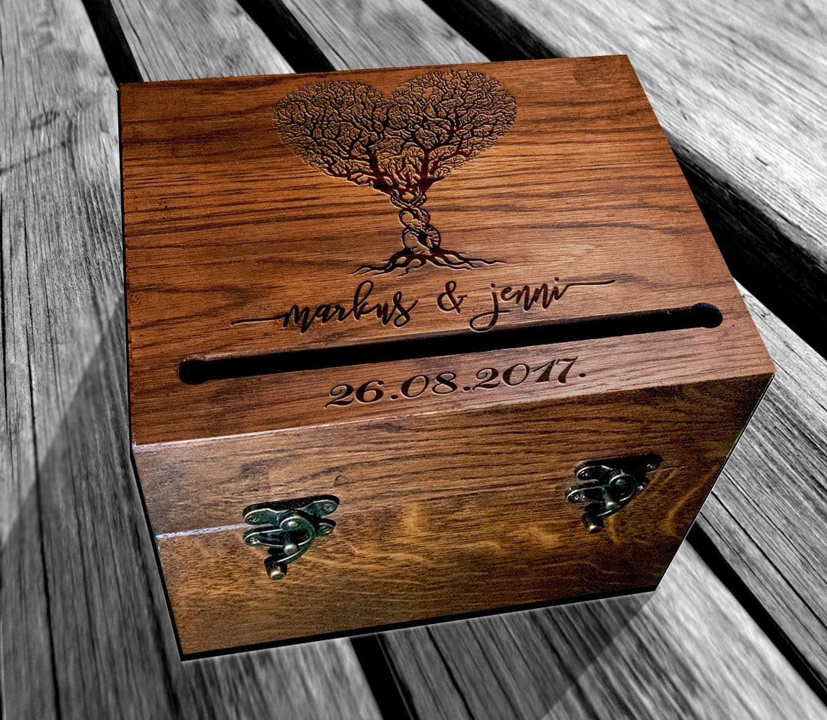 Wooden Wedding Card Box 418.1 Wedding Card Box Family Tree - Etsy