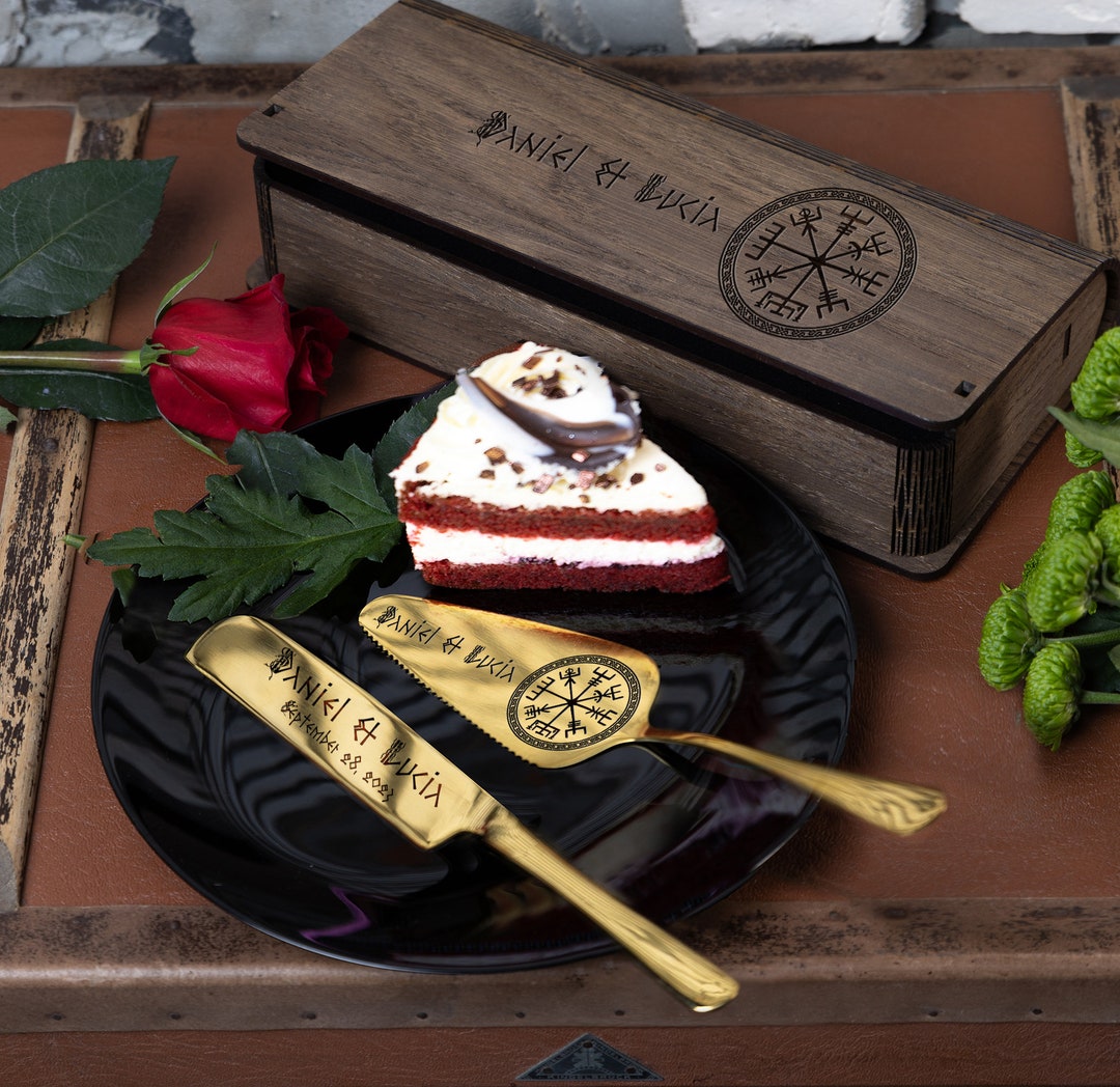 Viking Wedding Personalized Wedding Cake Cutting Set Knife and Server ...