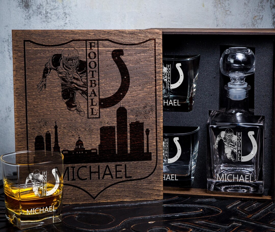 Personalized Whiskey Gift Set - 28/1 - Indianapolis Football Fans Gift ...
