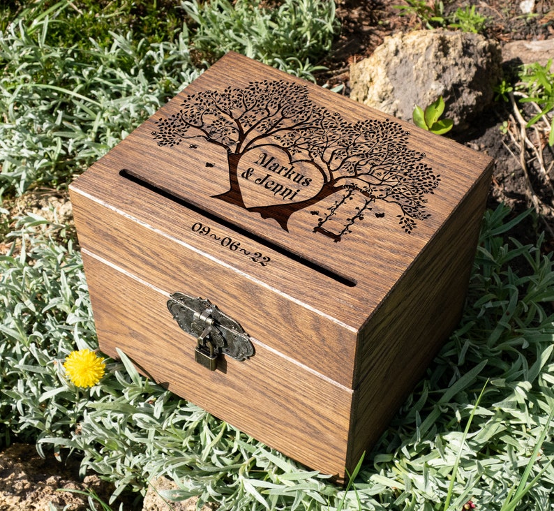 Wooden Card Box Family Tree 444.1 Wedding Card Box Wedding - Etsy