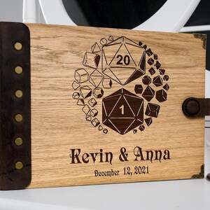 Dungeon Master Wedding Guest Book, Rustic Oak & Leather Dnd Album - Etsy