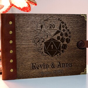 Dungeon Master Wedding Guest Book, Rustic Oak & Leather Dnd Album - Etsy