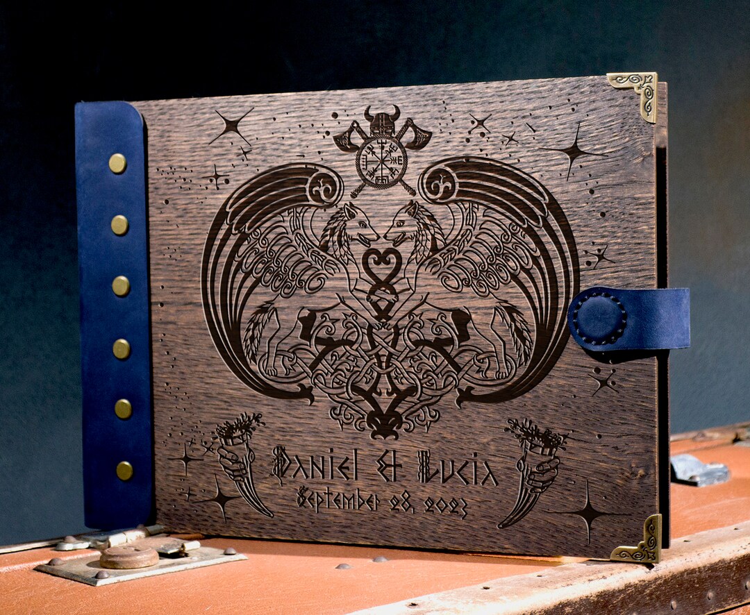 Personalized Viking Guest Book for Wedding. Rustic Wedding Guest Book ...