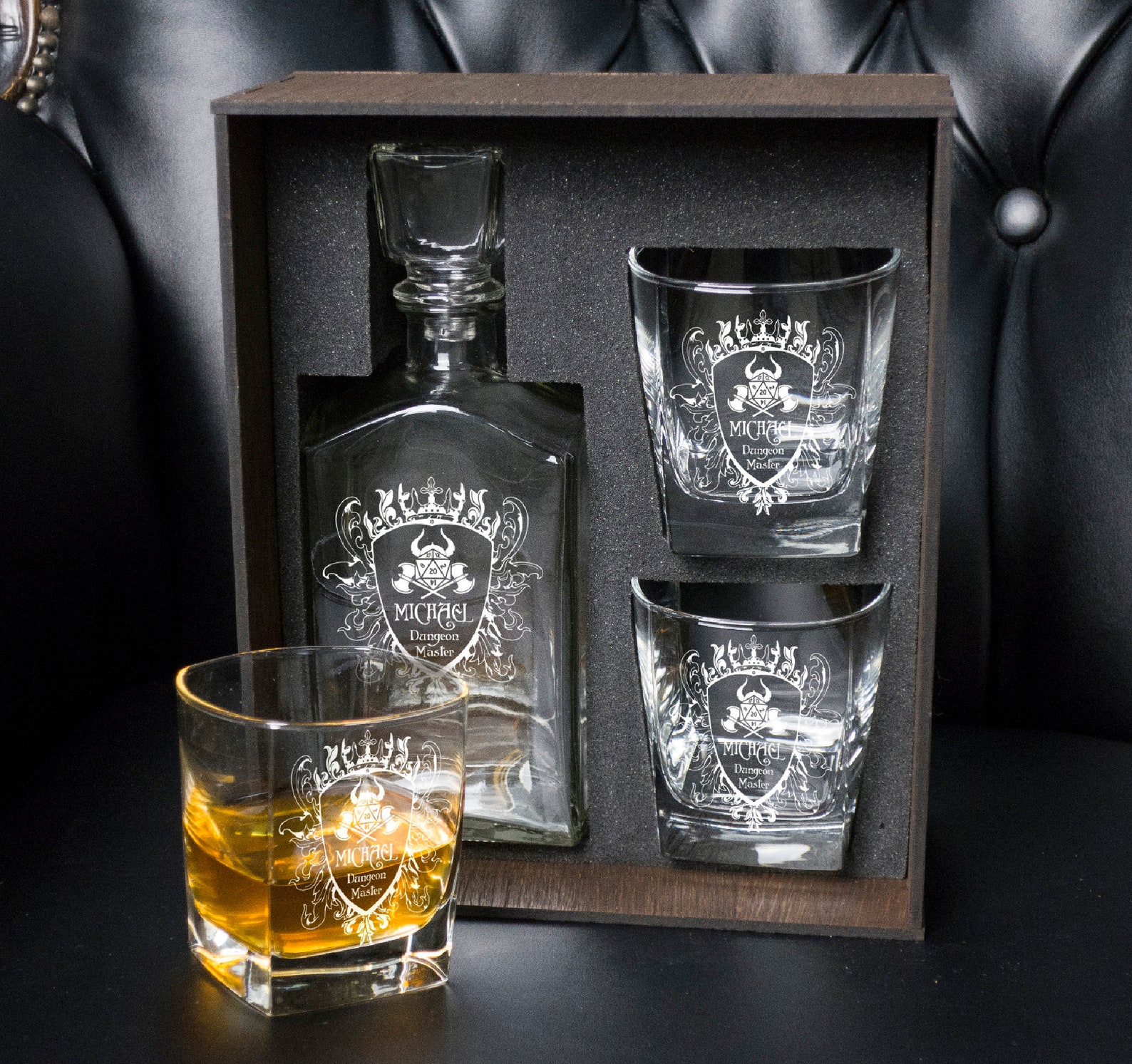 Personalized RPG Whiskey Decanter Set – Gift for Gamers 62/1 Dnd Master ...